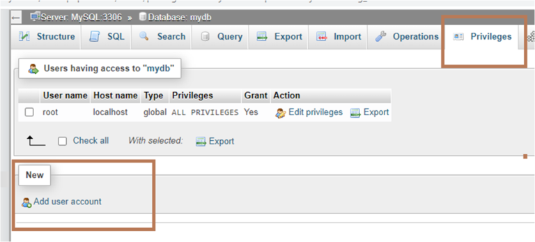 Working With Phpmyadmin Creating Users And Assigning Privileges Programmingempire