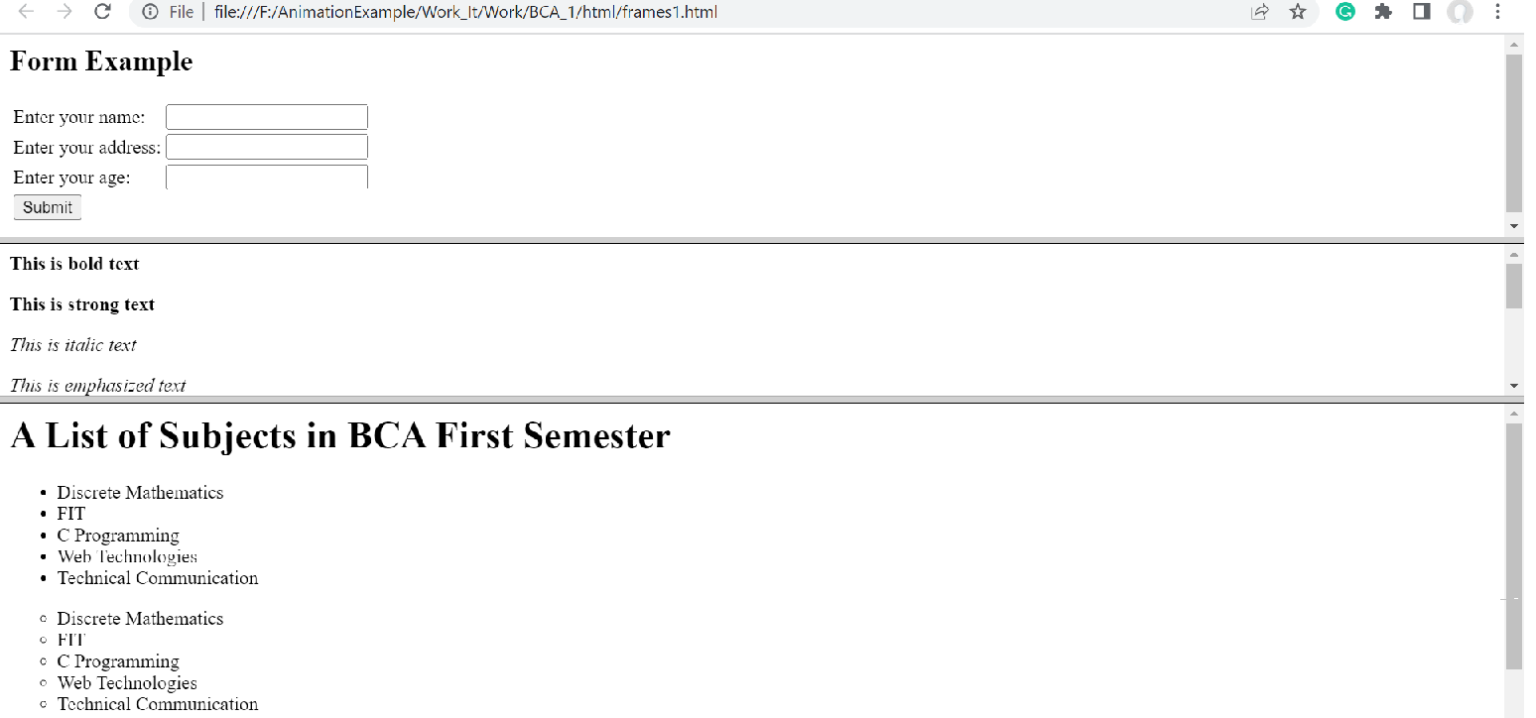 How to Create Horizontal Frames in HTML - Programmingempire