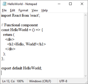 How to display Hello World! using a functional component in React? - Programmingempire